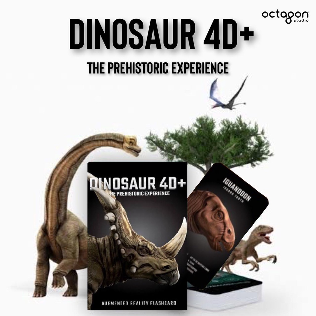 Jual (SALE) Kartu AR 4D Augmented Reality AR Flashcards Dinosaur 4D ...