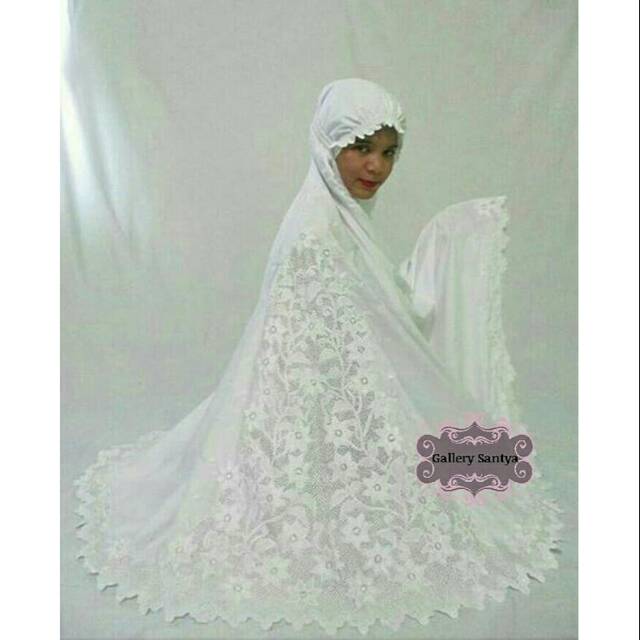 Jual Mukena bordir bukittinggi punggung putih poloa motif bintang 01 ...