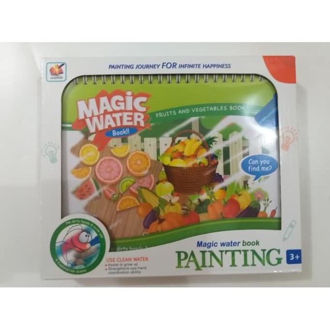Jual Ini Magic Water Drawing Book Fruit And Vegetables / Buku Mewarnai ...