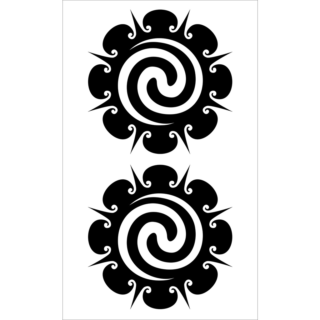 Jual Bunga Terong Tato Semi Permanen Tato Temporer Hitam 18x11CM Tahan ...