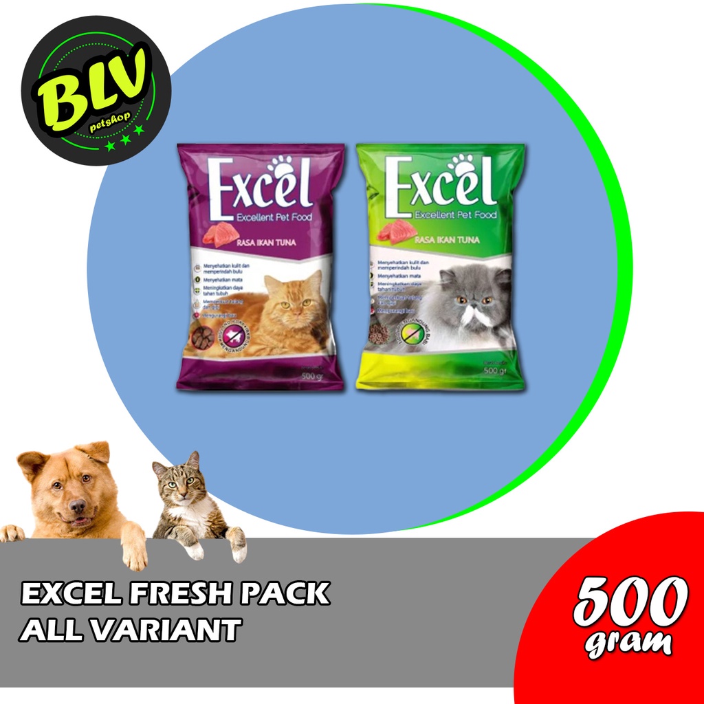 Jual Excel Cat Food 500gr ( Kible Ikan & Donat ) | Shopee Indonesia