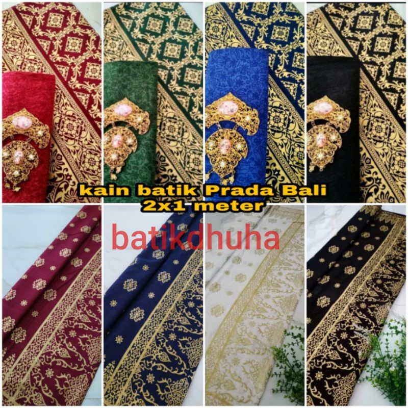 Jual KAIN BATIK PRADA BALI / KAIN BATIK WARNA SILVER GOLD | Shopee ...