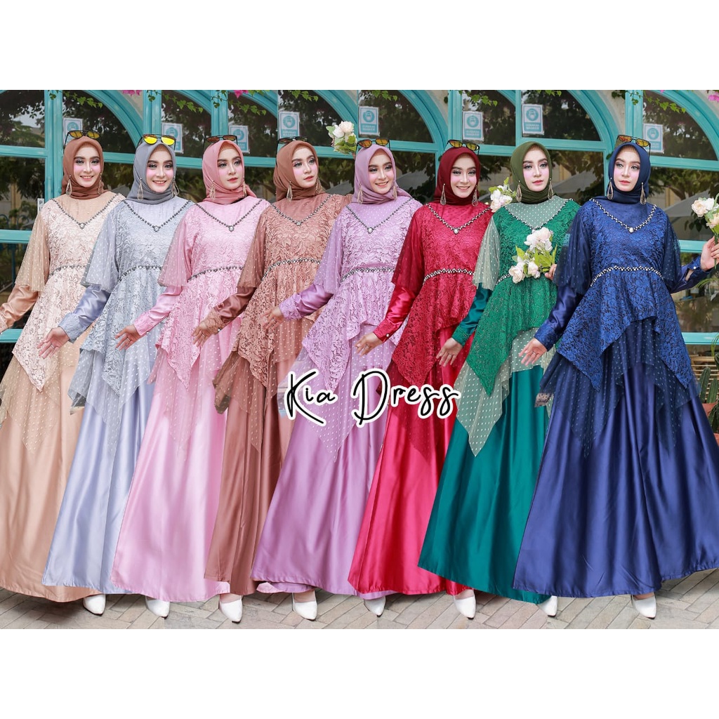 Jual KIA DRESS GAMIS PESTA BUSANA MUSLIMAH MEWAH SERAGAMAN NIKAHAN ...