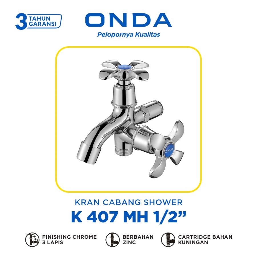 Jual KRAN SHOWER Kran Cabang Shower K 407 MH 1/2” KRAN DOUBLE ONDA 1/2 ...