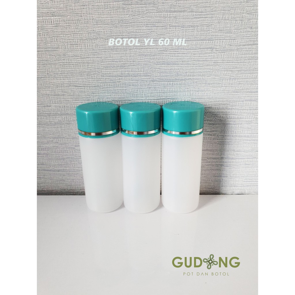 Jual Botol YL 60 Ml Ijo Toska Bening TUTUP PENDEK KEMASAN 25 PCS (Harga ...