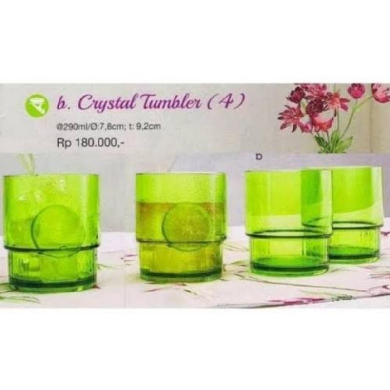 Jual Crystal tumbler tupperware set isi 4 / gelas kaca tupperware ...
