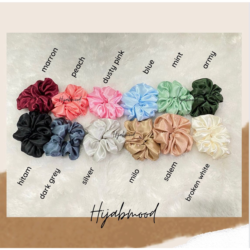 Jual Ikat Rambut Scrunchie Satin Glossy | Shopee Indonesia