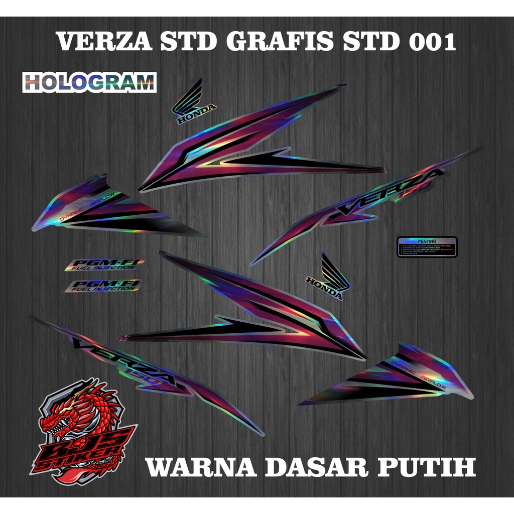 Jual [COD] striping sticker stiker polet lis hologram honda verza std 001 dasar putih | Shopee ...