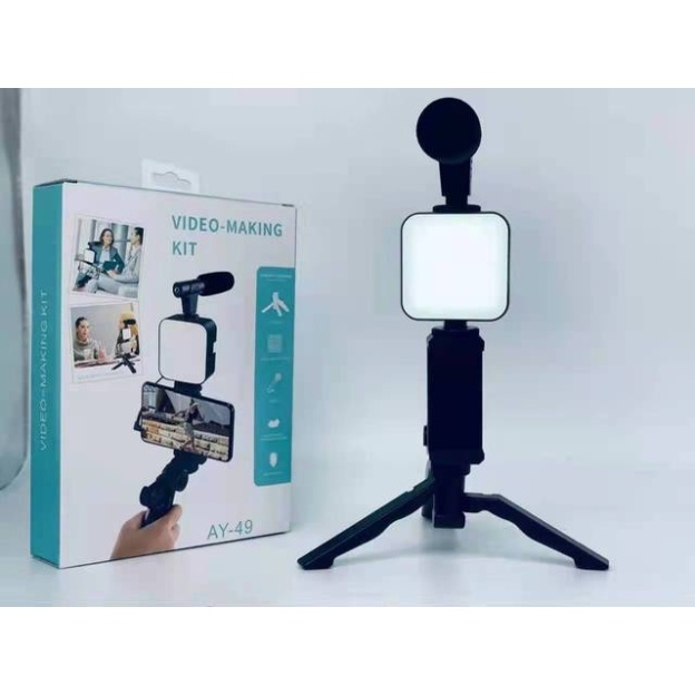 Jual Vlogging KIT Paket Vlog 5 Item LED Video Light Phone Holder Tripod ...