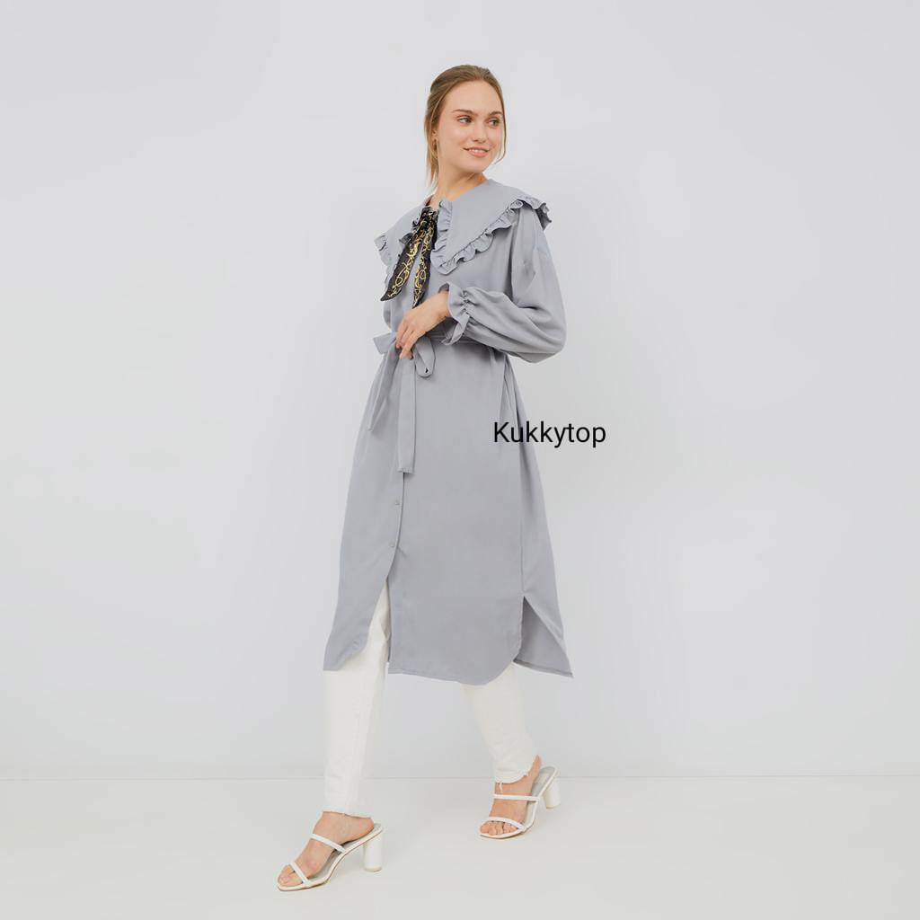 Jual Kukky Top Tunik Muslim Polosan Baju Wanita Panjang Atasan Fashion ...