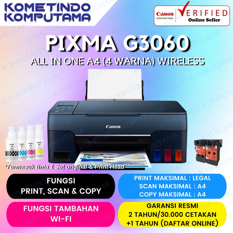 Jual Printer Canon G3060 PIXMA G-3060 Print Scan Copy WiFi - TINTA ...