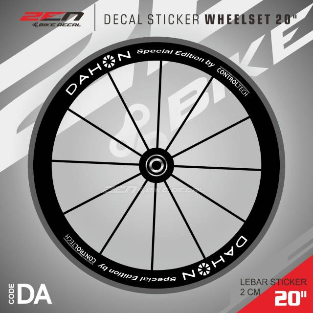 Jual STICKER RIM WHELSET 20 INCH DECAL STICKER SEPEDA LIPAT MOTIF DAHON ...