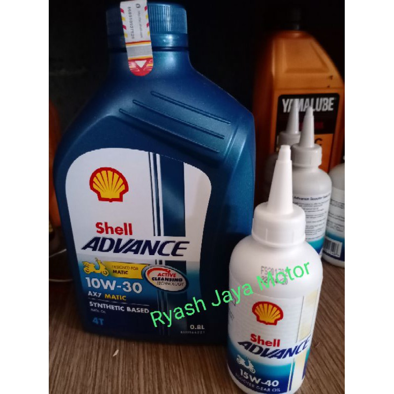 Jual Paket oli Shell Advance Ax7 matic 800ml + oli gardan shell 120ml ...