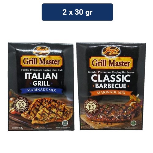 Jual Jay's Kitchen Grill Master Classic Barbeque Marinade Mix 30 gr + Italian Grill Marinade Mix ...