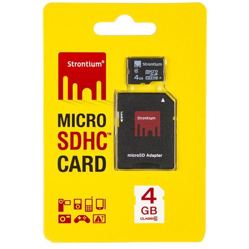 Jual Basic Strontium MicroSD Card 4GB Class 6 with Adapter Bergaransi ...