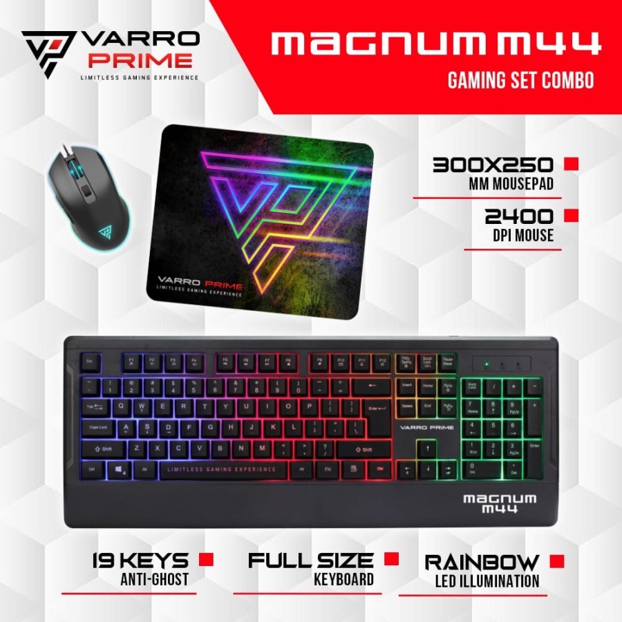 Jual KEYBOARD GAMING VARRO MECHANICAL MAGNUM M44 COMBO (KEYBOARD+MOUSE ...