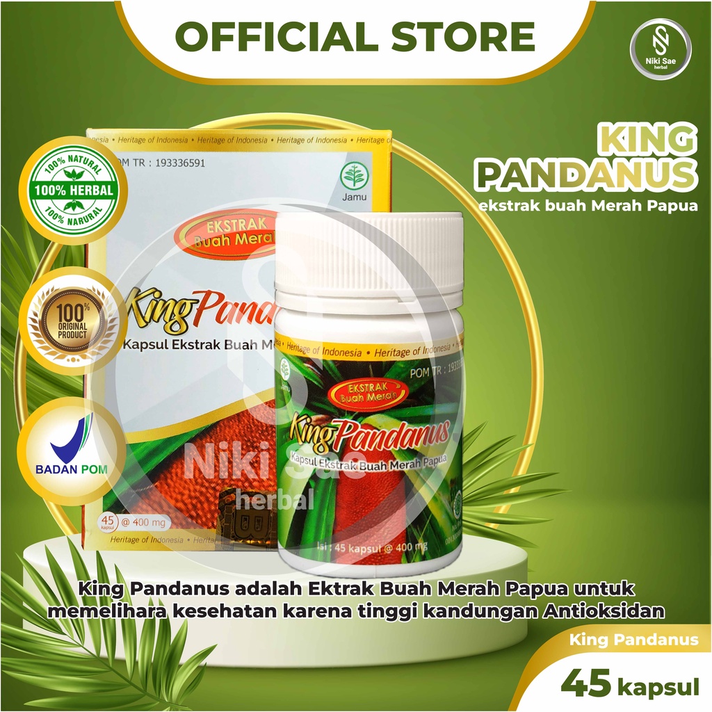 Jual KING PANDANUS KAPSUL OBAT HERBAL ORIGINAL EKTRAK BUAH MERAH PAPUA ...