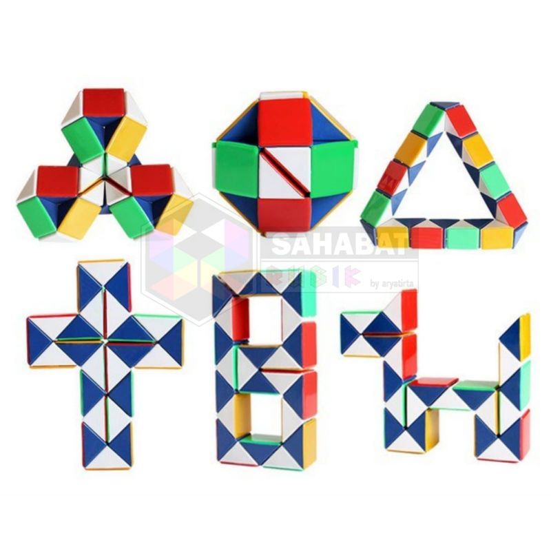 Jual Rubik Snake / magic Snake 24 Segment Rainbow Hemat | Shopee Indonesia