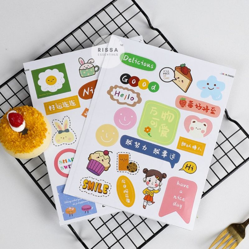 Jual [RISSA] Sticker Dessert Box Stiker Kue Stiker Motif Lucu Cute ...