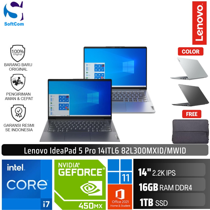 Jual Lenovo IP5 Slim 5i Pro MXID MWID i7 1195G7/16GB/1TB SSD/MX450 2GB ...