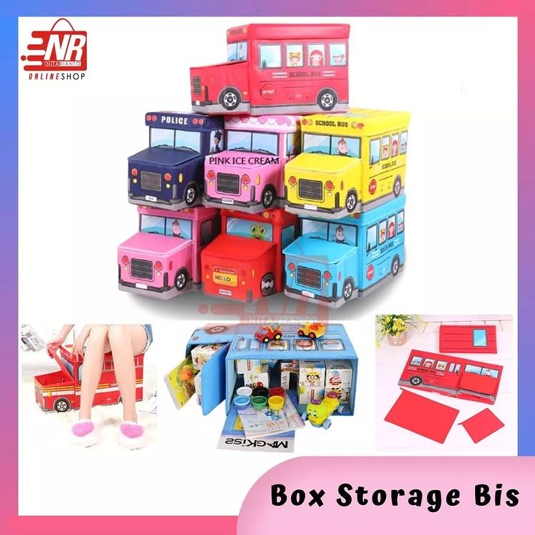Jual Storage Box Bus Cartoon Jumbo / Box Mainan / Kotak Mainan Box ...