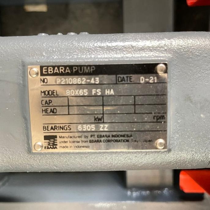 Jual Mesin Pompa Air Centrifugal Ebara 80X65 Fsha 7,5Kw 10Hp 3Phase ...