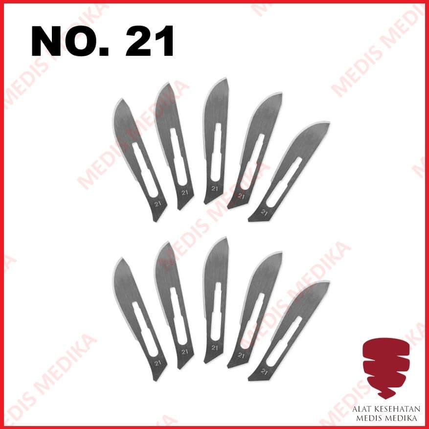 Jual No 21 Surgical Blades GEA Mata Pisau Bedah Operasi Bisturi Sterile ...