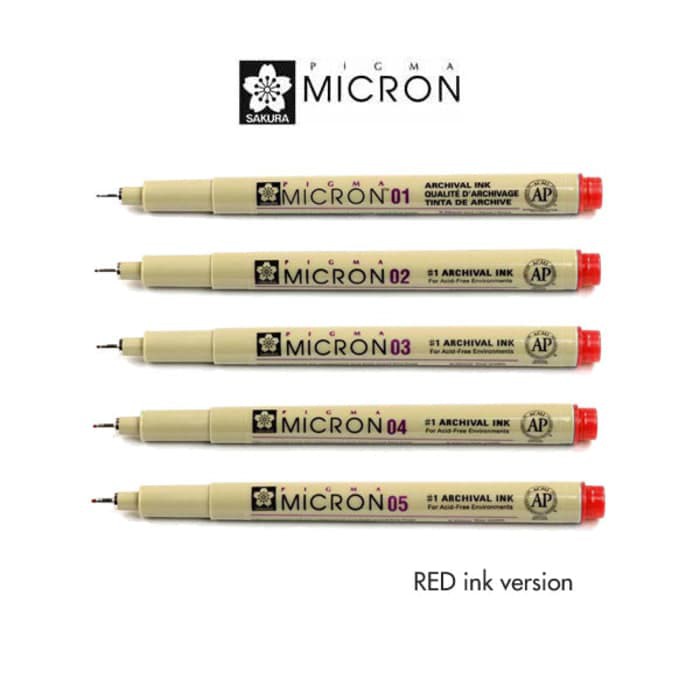 Jual Sakura Pigma Micron 04 -Red | Shopee Indonesia