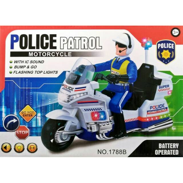 Jual Mainan Motor Polisi/Police Patrol Motorcycle | Shopee Indonesia
