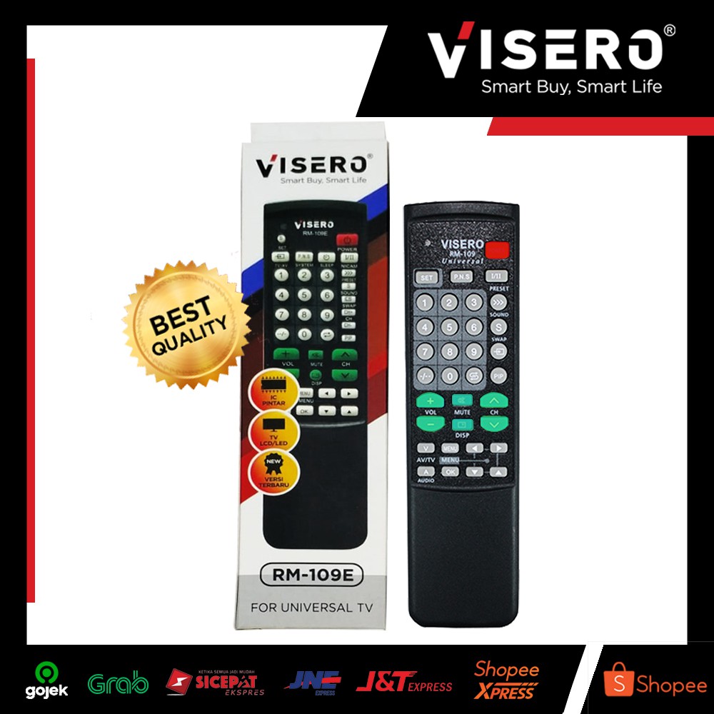 Jual Remot / Remote Multi TV / LCD / LED Visero (RM-109E) | Shopee ...