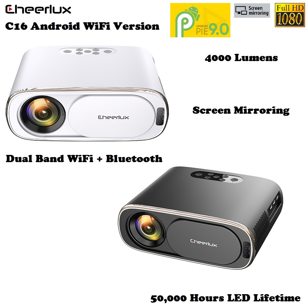 Jual CHEERLUX C16 ANDROID WiFi - Smart Android Projector 1080P 4000 ...