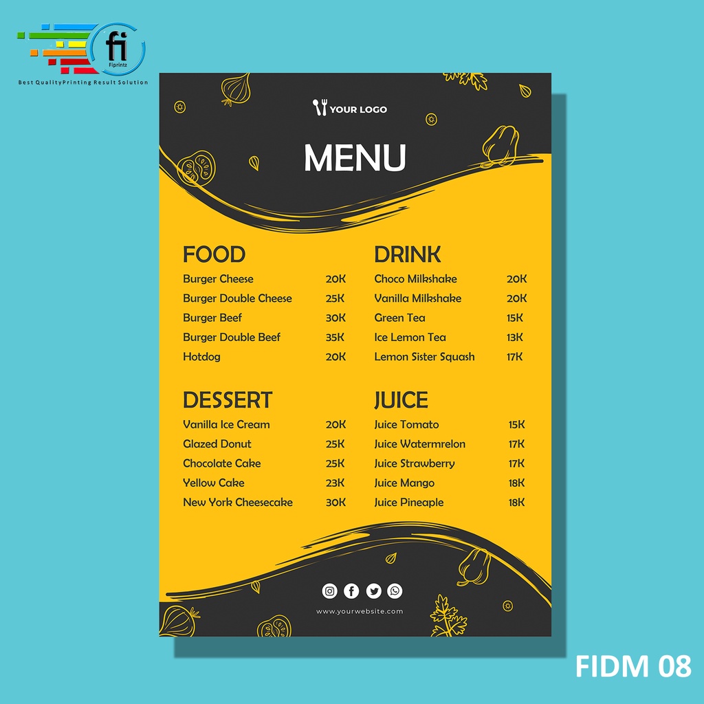 Jual Jasa Desain Daftar Menu Makanan & Minuman Custom | Edit menu Cafe ...