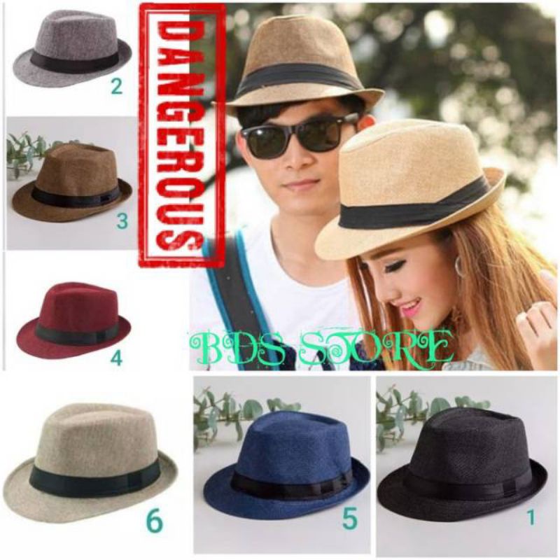 Jual Topi fedora dewasa pria dan wanita banyak warna | Shopee Indonesia