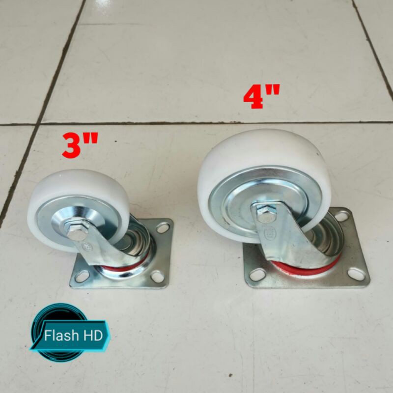 Jual Roda karet Nylon /roda trolley/roda etalase lori HIDUP putar ...