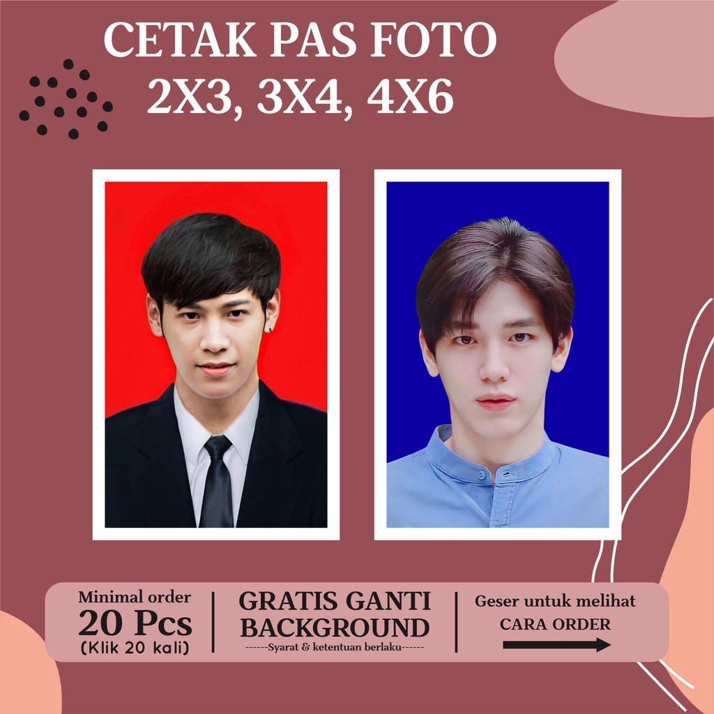 Jual cetak pas foto 2x3 3x4 4x6 gratis ganti background | Shopee Indonesia