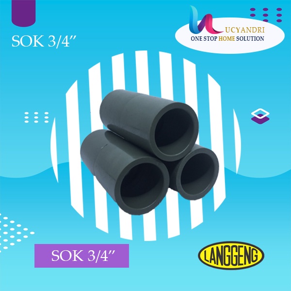 Jual LANGGENG SOK 3/4" IN AW/SOCKET PVC/SOCK/SOK LURUS SAMBUNGAN PIPA ...