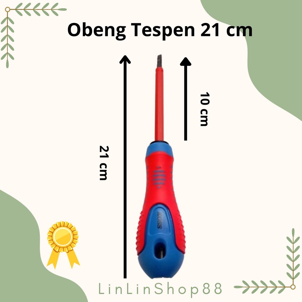 Jual Obeng Tespen Bolak Balik Plus dan Minus Besar KOSS 21 cm | Shopee ...