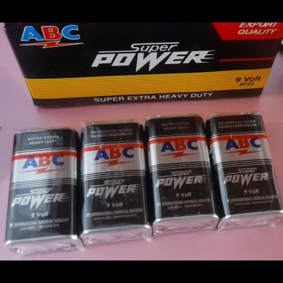 Jual Baterai ABC Super Power 9V / Battery ABC Super Power 9V | Shopee ...