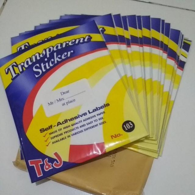 Jual Label Stiker Transparan Ukuran 103 / 104 / 107 / 121 | Shopee ...