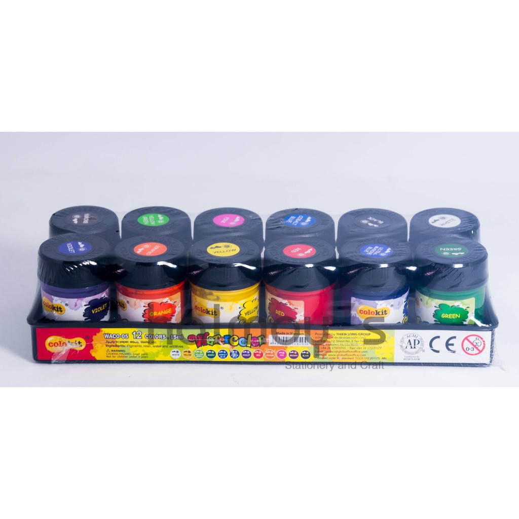 Jual CAT AIR BOTOL / WATER COLOR WACO - 05 15 ML 12 WARNA | Shopee ...