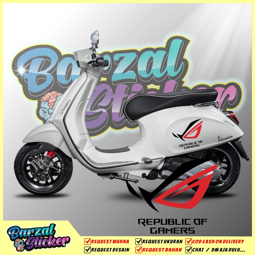Jual Stiker motor cuting STRIPING cutting sticker logo ROG REPUBLIC OF ...