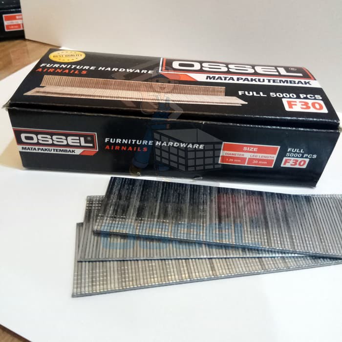 Jual Isi Paku Tembak Air Nailer Brad Nail 3CM F30 Ossel/MATA PAKU ...