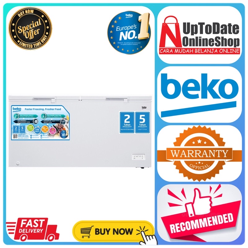 Jual CHEST FREEZER BOX 520L BEKO CF-5202WD CF5202 WD SUPER LOW WATT ...