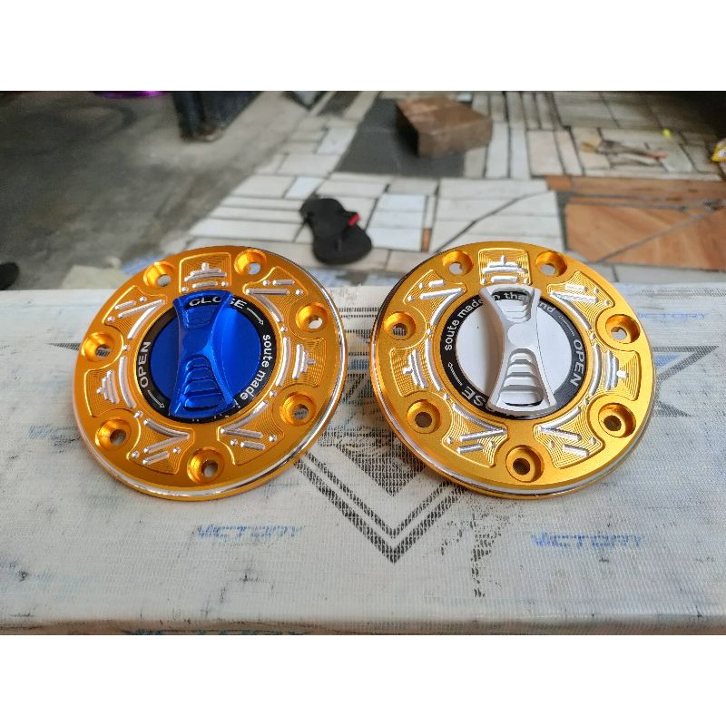 Jual Tutup Tangki Ninja 150 R custom milling warna gold | Shopee Indonesia