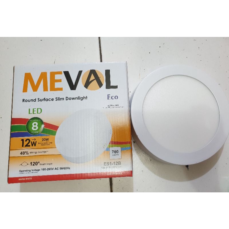 Jual Meval Led Panel Eco Outbow 12w Bulat. Downlight OB 12 Watt.Tempel ...