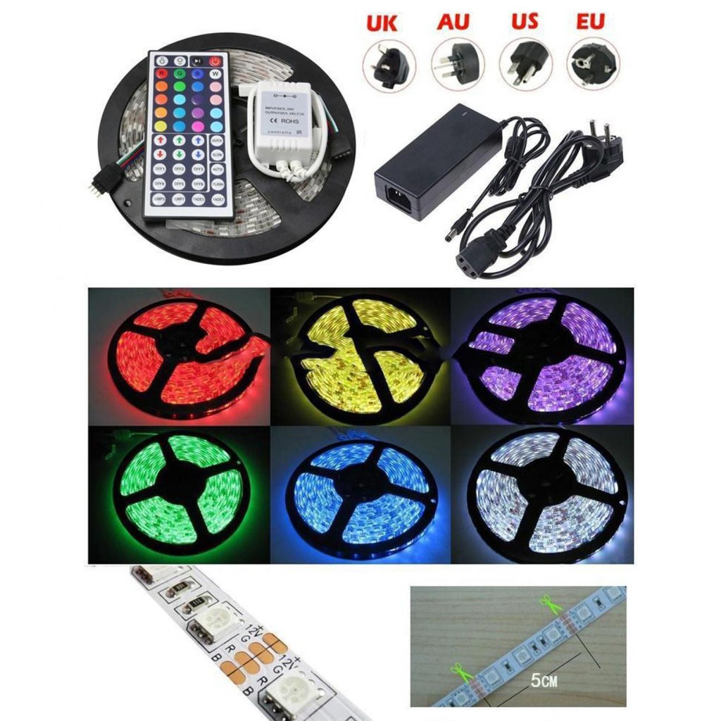 Jual Lampu LED Strip RGB Light Flexible Waterproof SMD 5050 5M with ...
