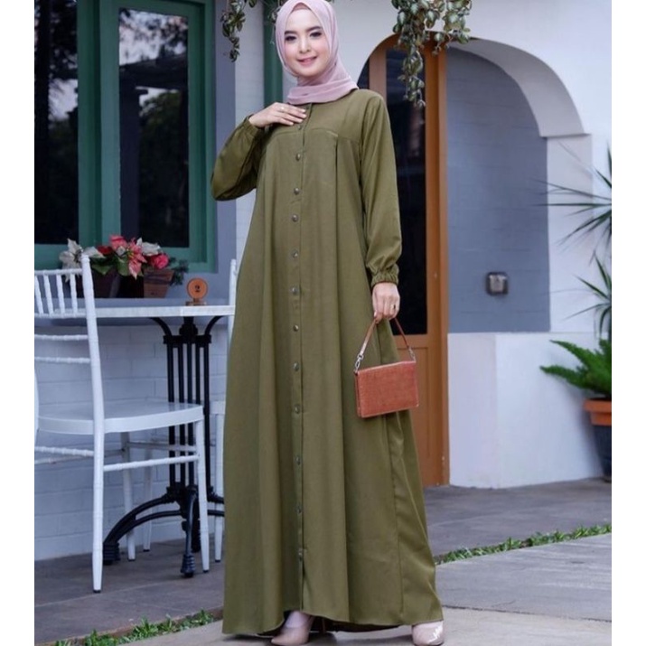 Jual gamis elegan terbaru kancing bahan katun toyobo | Shopee Indonesia