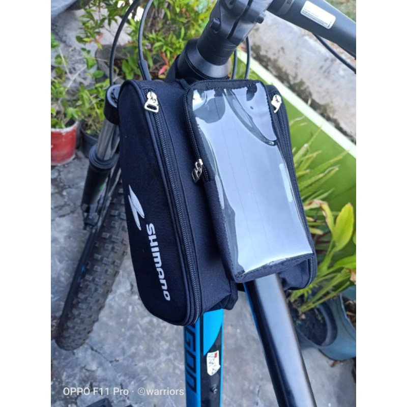 Jual Tas Frame Sepeda Double Segitiga / Tempat Handphone Frame Depan ...