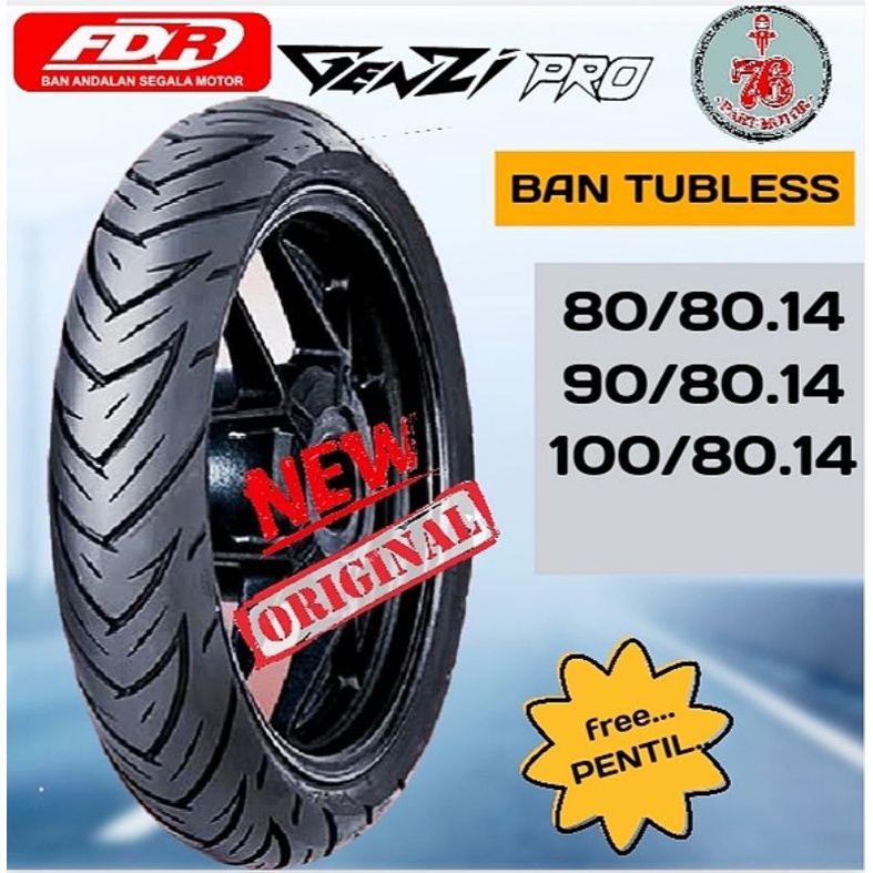 Jual BAN TUBELESS FDR GENZI/GENZI PRO (80/80.14 90/80.14 100/80.14 ...