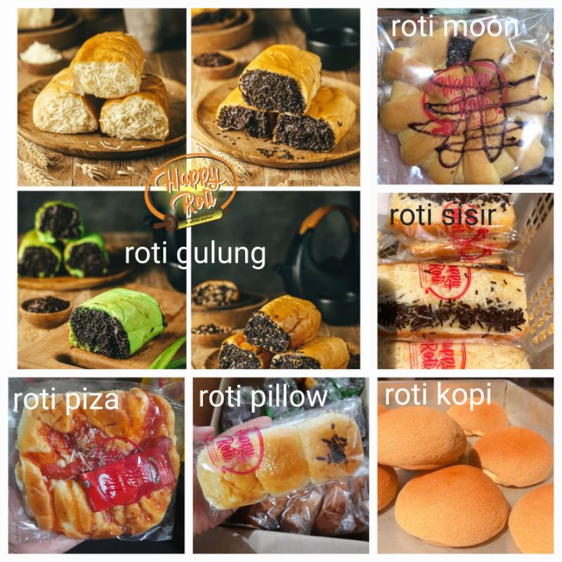 Jual Roti viral happy roti roti kopi, roti pizza, roti moon, roti sisir ...